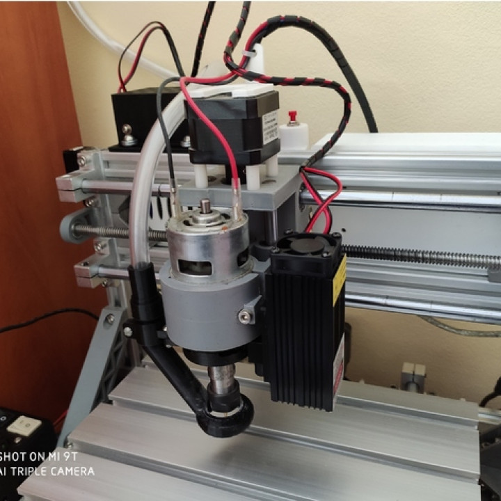 3D Printable CNC 2418 (3018, 1610) vacuum cleaner adapter + laser ...