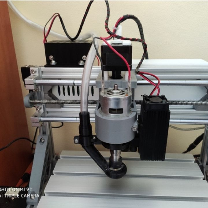 3D Printable CNC 2418 (3018, 1610) vacuum cleaner adapter + laser ...