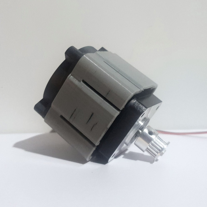 3D Printable Snap on 50mm stepper motor cooler by Aaron Manning