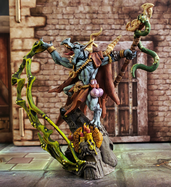 3D Printable Kornutaaz the Plaguemancer - Plague-Mine Kobolds Hero by Artisan Guild