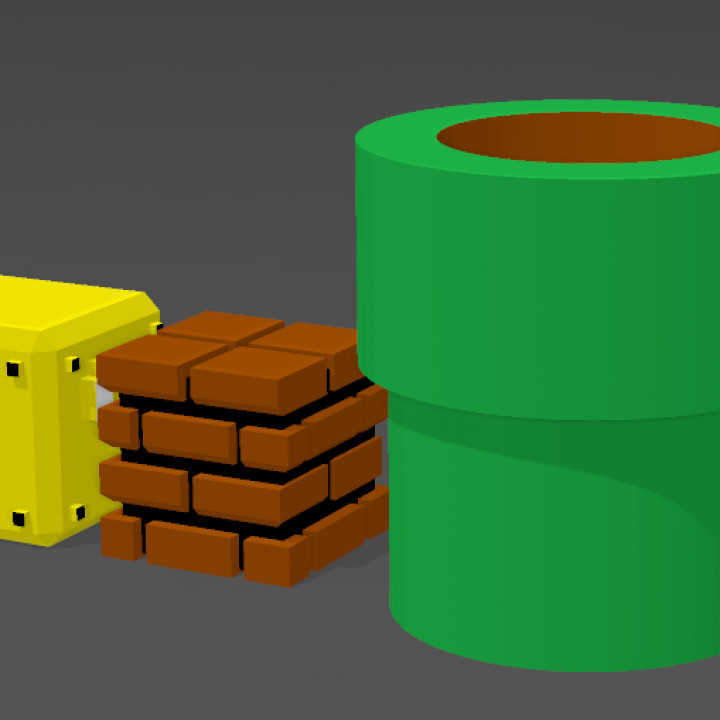 3D Printable super Mario desktop items by blobishly