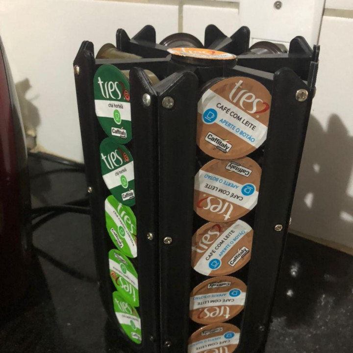 3D Printable Tres (Caffitaly) Rotating Capsule Holder by Marco Antonio ...