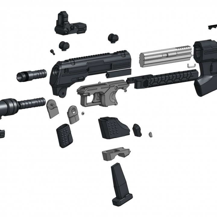 3D Printable M7S SMG - Halo 3: ODST by Aguilar Workshop