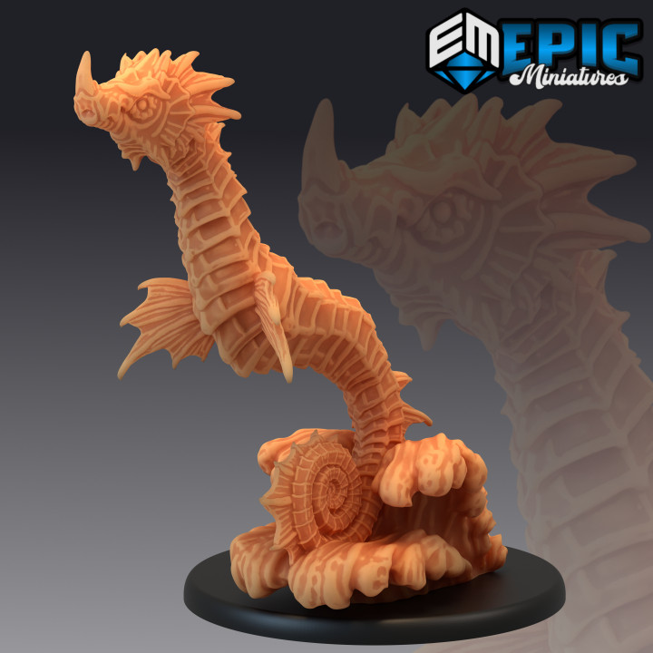 3D Printable Giant Seahorse Wave Surfing / Sea Monster by Epic-Miniatures