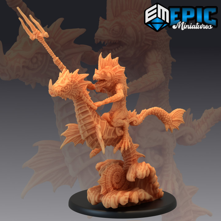 3D Printable Giant Seahorse Set / Fish-Folk Rider Collection / Sea ...
