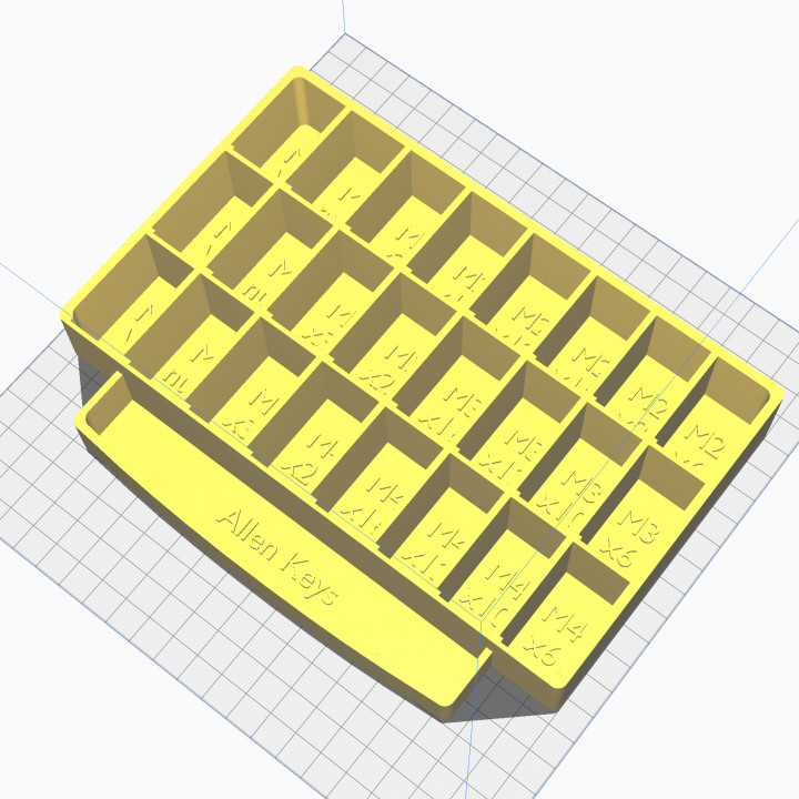 3D Printable M Type Screw container with Allen key tray by Nick Peterson
