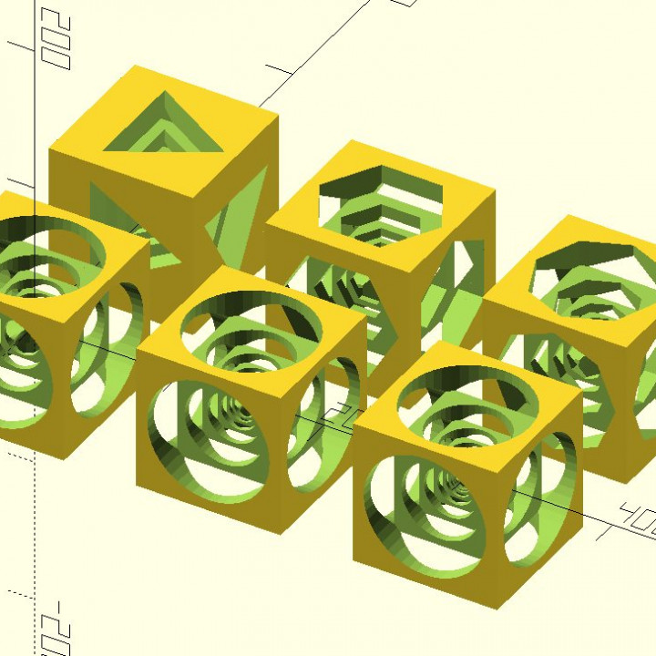 3D Printable Drilled cube by Justin Lin
