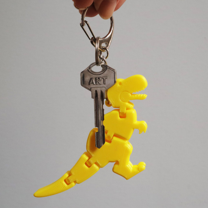 3D Printable Baby T-rex Flexy Keychain by 硬印HardPrint