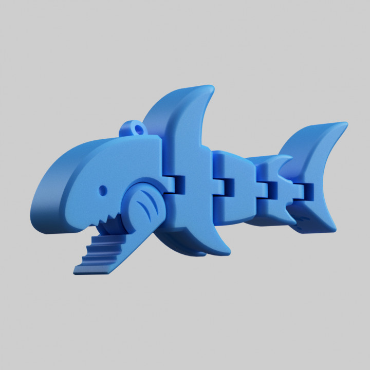 3D Printable Tiny Shark Flexy Keychain by 硬印HardPrint