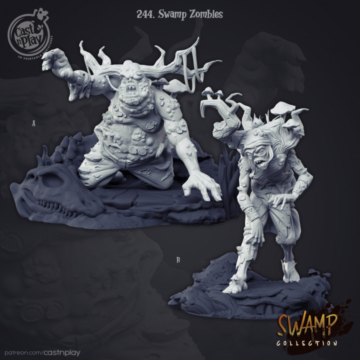 3D Printable Swamp Zombies (Pre-Supported) by Cast n Play