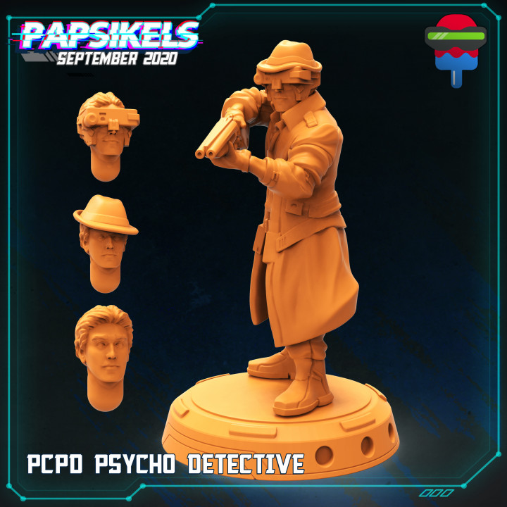 3D Printable PCPD PSYCHO DETECTIVE by PAPSIKELS MINIATURES