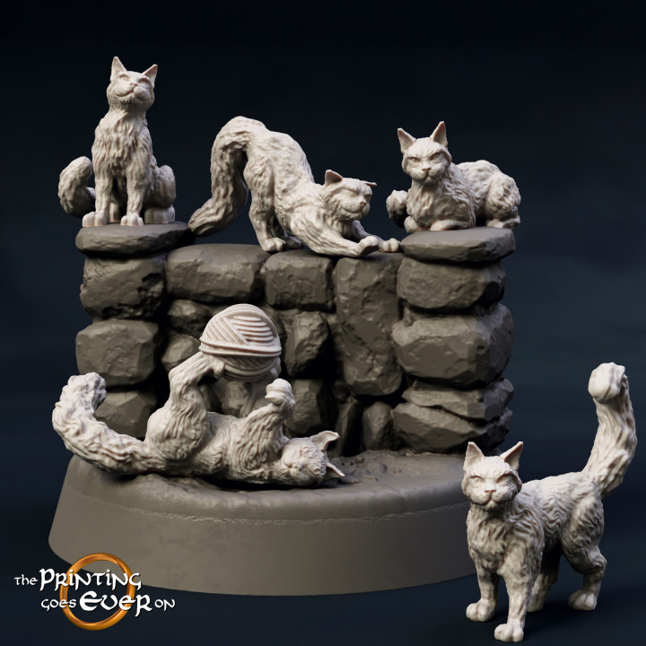 3D Printable House Cats - Presupported - 5 Poses by The Printing Goes ...