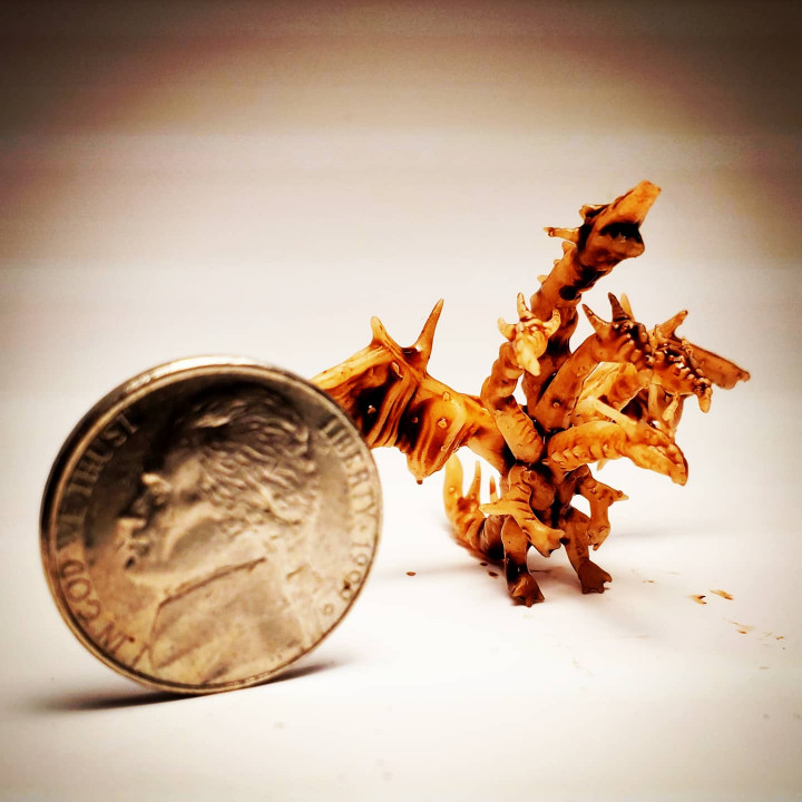 3D Printable Long Snout, Five Headed Dragon by Sweeney's Miniatures