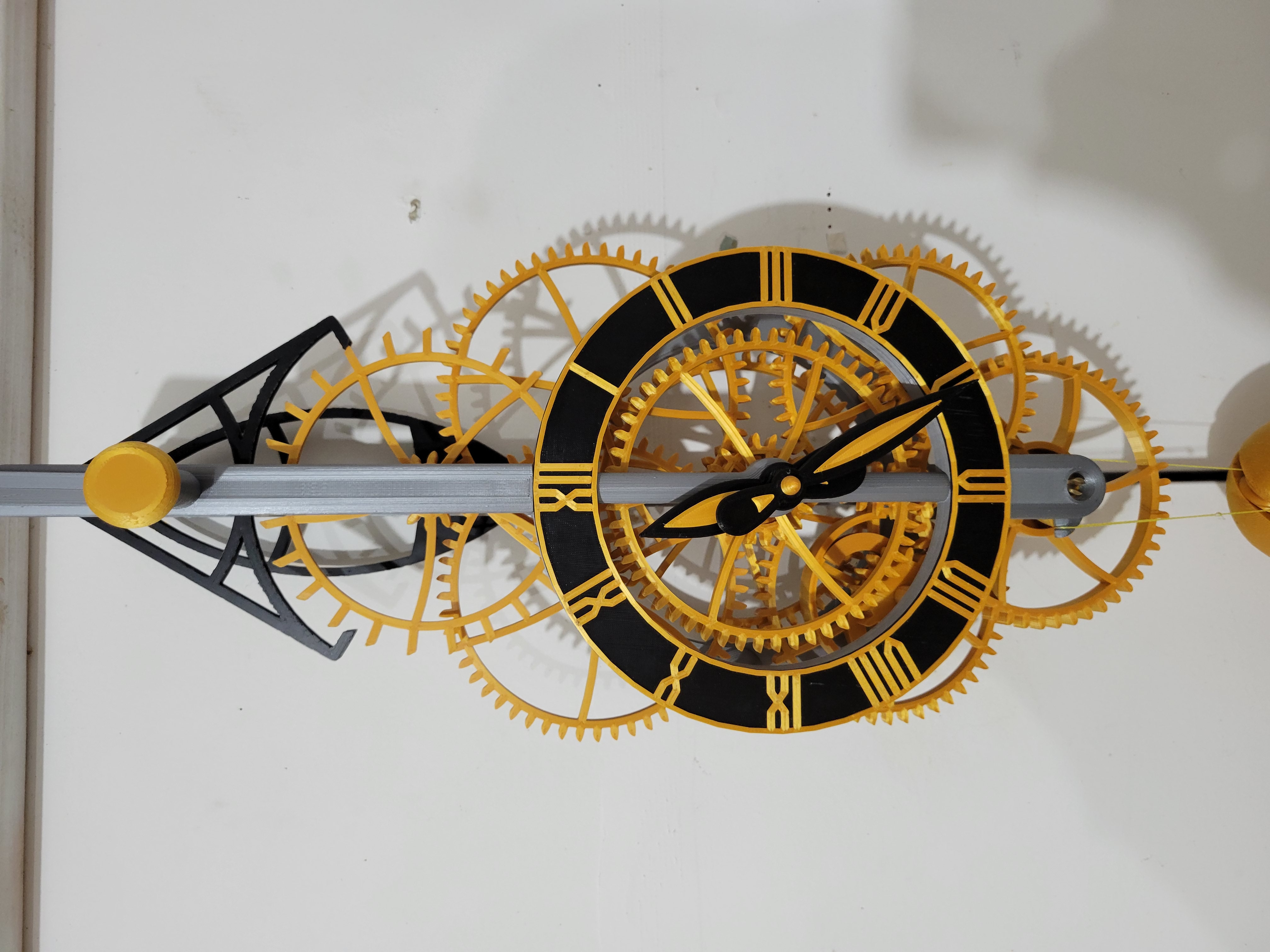 3D Printable Large Pendulum Wall Clock by Steve Peterson