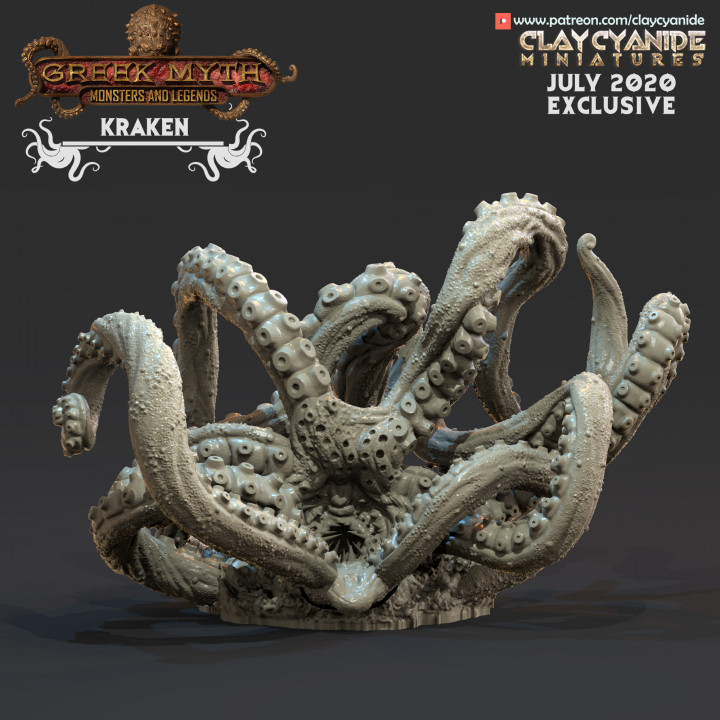 3D Printable Kraken by Clay Cyanide Miniatures