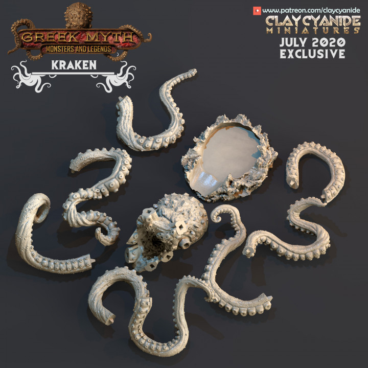 3D Printable Kraken by Clay Cyanide Miniatures