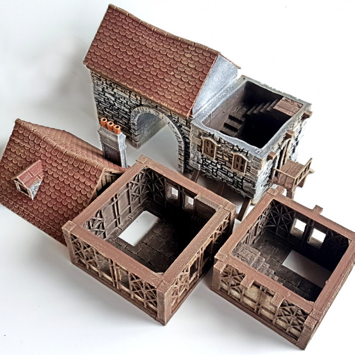 3D Printable Medieval buildings SET (STL Files) by 3D-Printfiles