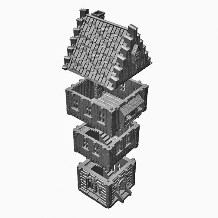 3D Printable Medieval buildings SET (STL Files) by 3D-Printfiles
