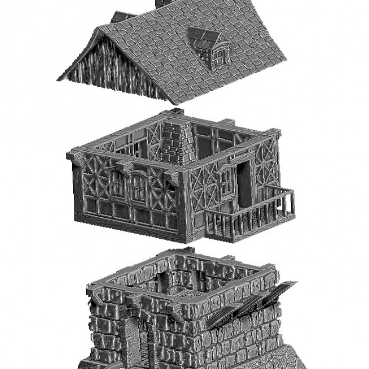 3D Printable Medieval buildings SET (STL Files) by 3D-Printfiles