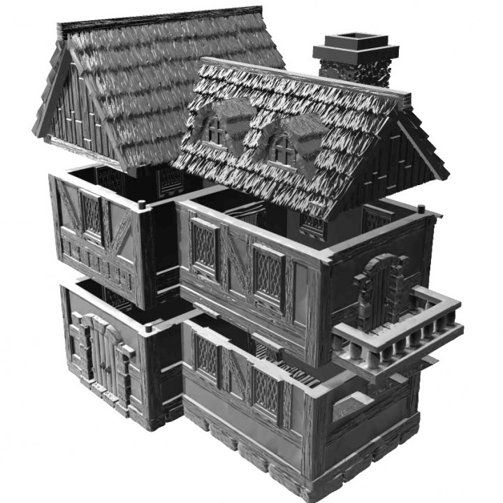 3D Printable Medieval buildings SET (STL Files) by 3D-Printfiles