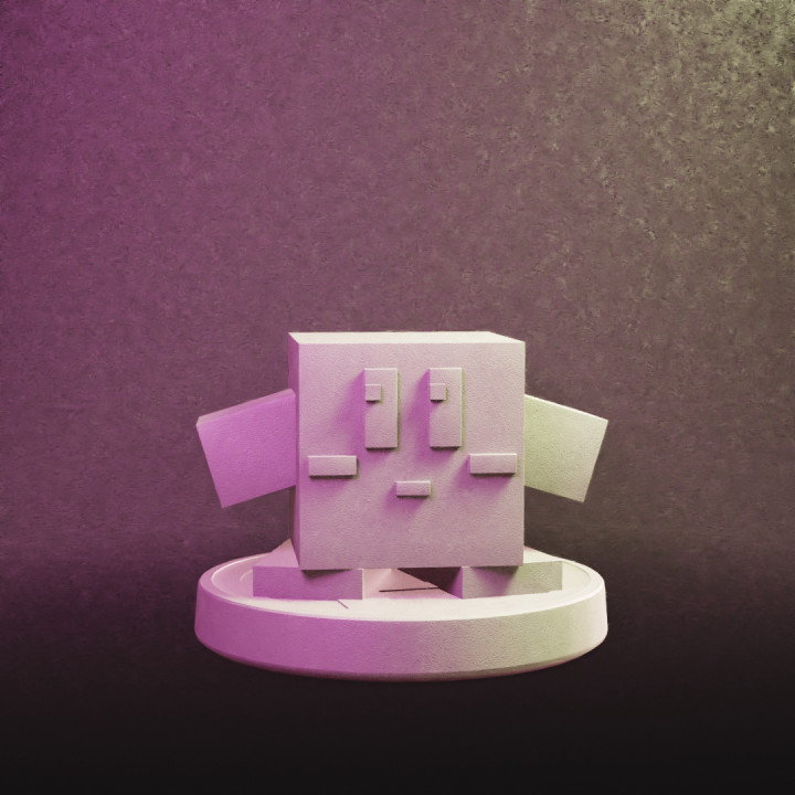 3D Printable Block Kirby Amiibo by jack