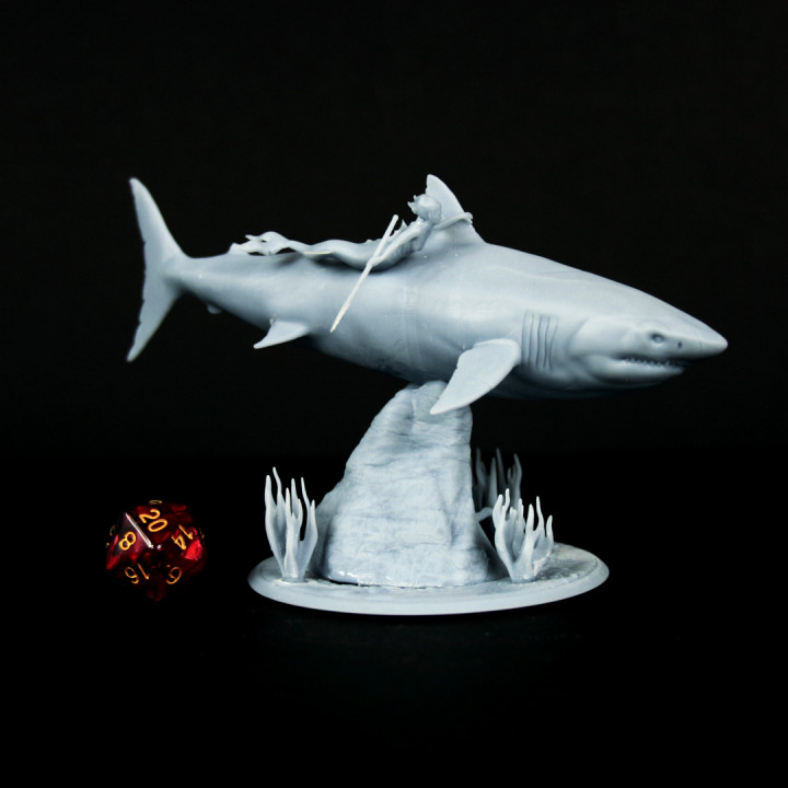 3D Printable WhiteShark and Merfolk by clynche art