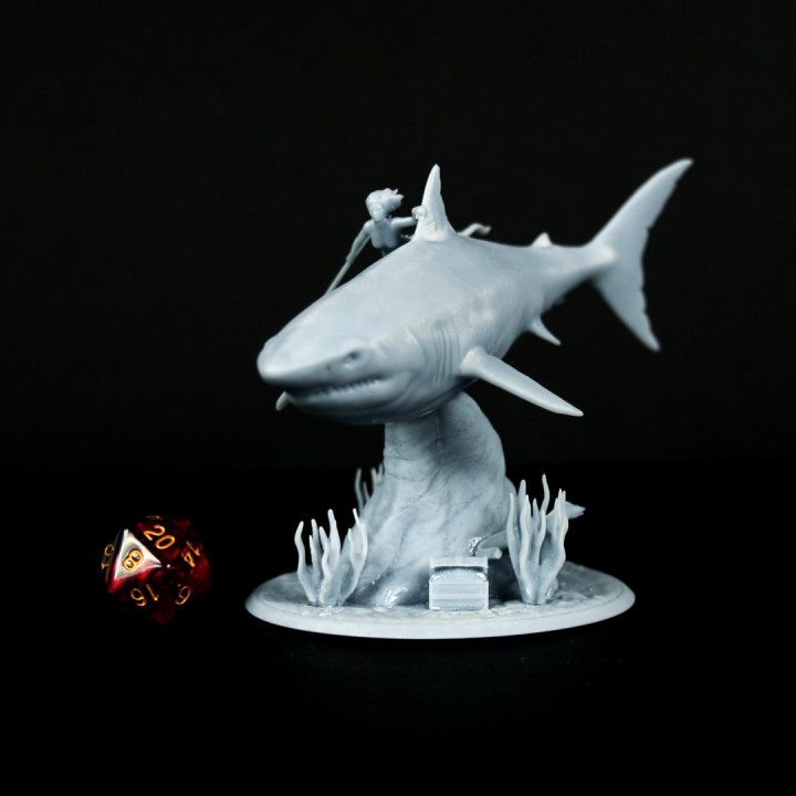 3D Printable WhiteShark and Merfolk by clynche art