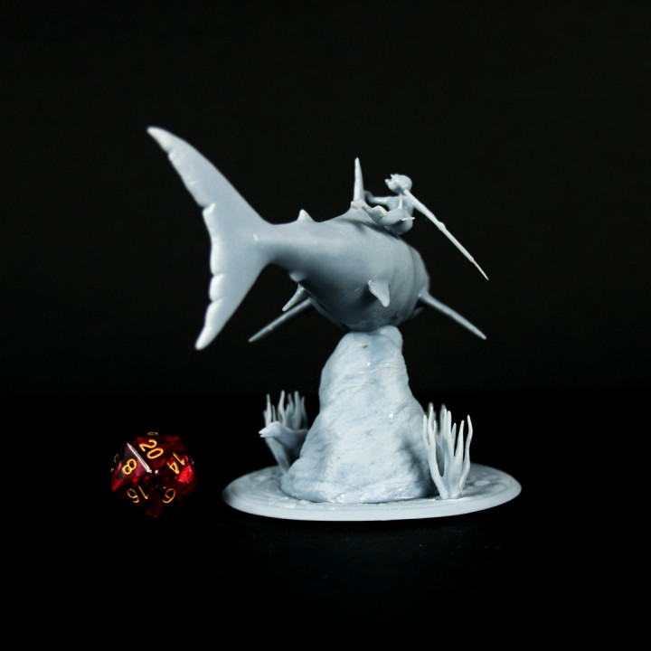 3D Printable WhiteShark and Merfolk by clynche art