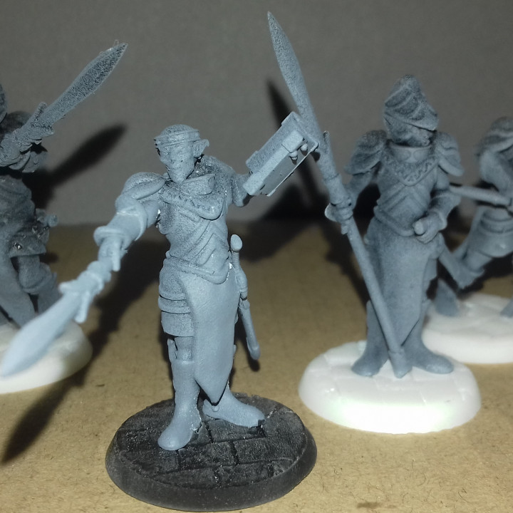 3D Printable Elven Spearmen Set, 3 Miniatures, Dungeons&Dragons !FREE ...