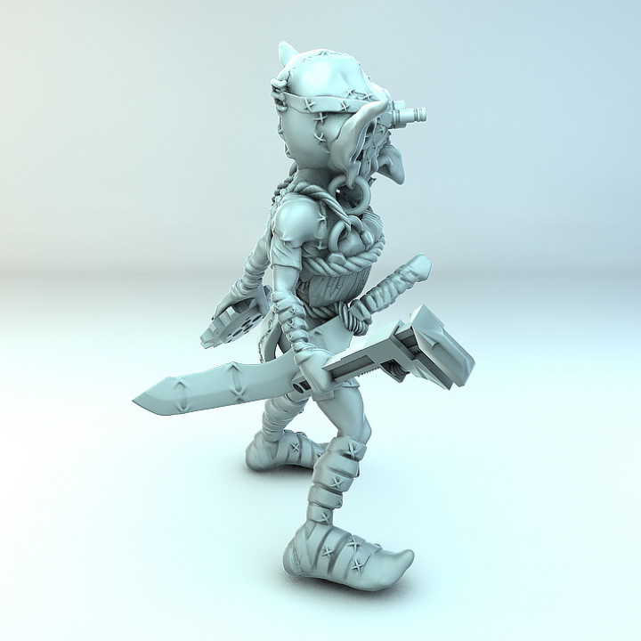 3D Printable Goblin steampunk pilot by Heroes and Beasts
