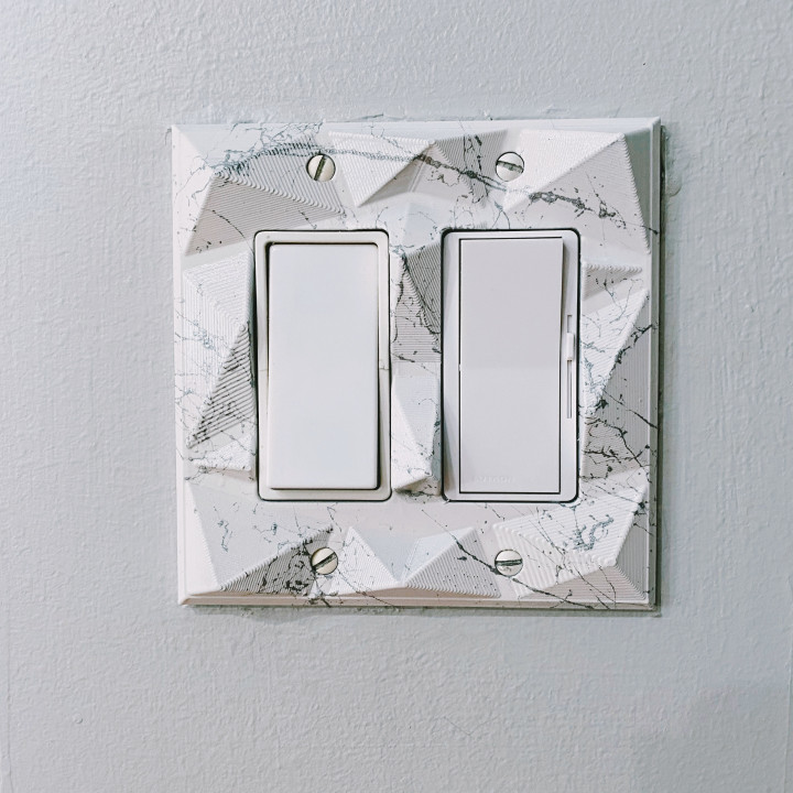 3D Printable 3D Geometric Light Switch Plate Cover by Duncan Smith