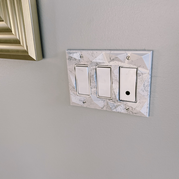 3D Printable 3D Geometric Light Switch Plate Cover by Duncan Smith