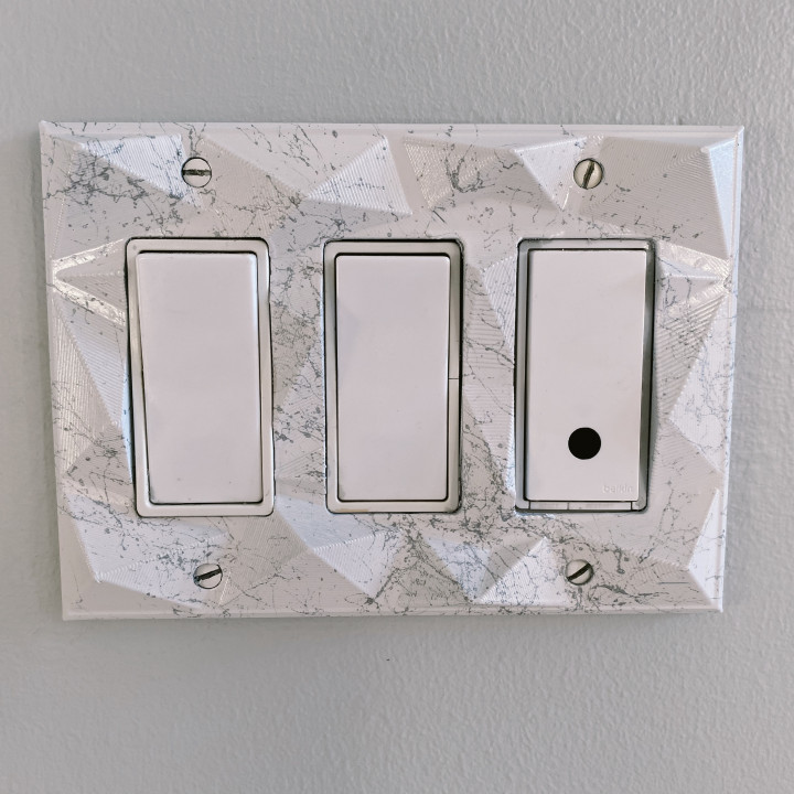 3D Printable 3D Geometric Light Switch Plate Cover by Duncan Smith