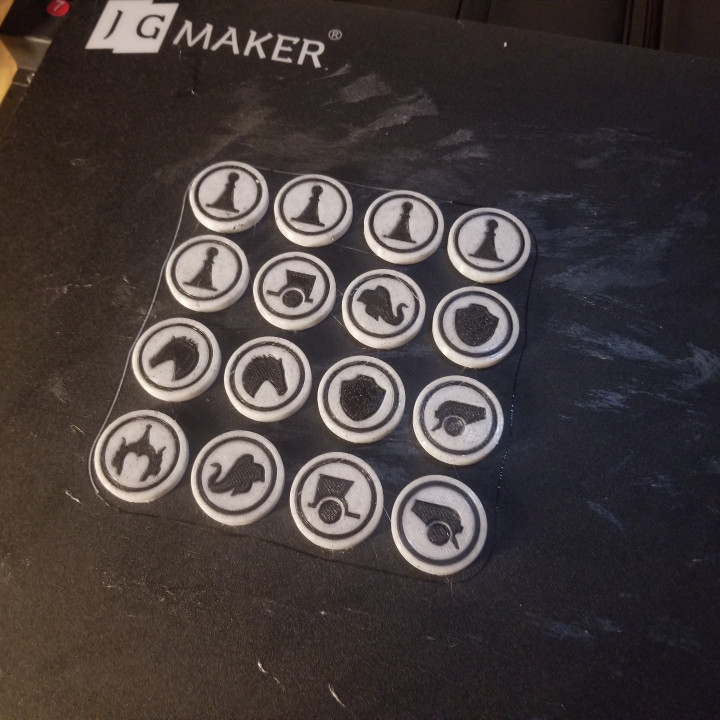 3D Printable Iconified Chinese Chess set for dual material or single ...