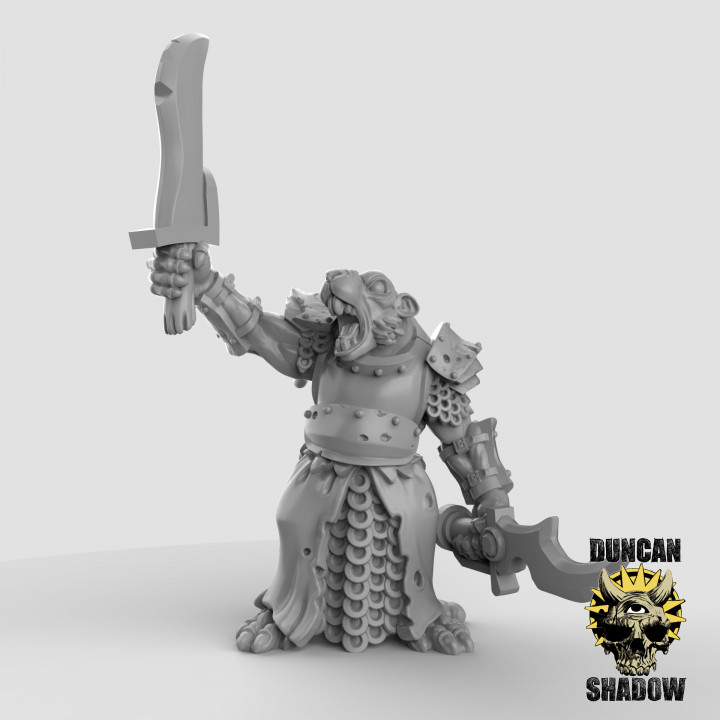 3D Printable Rat Folk Leaders (Weapon Options) by Duncan Shadow