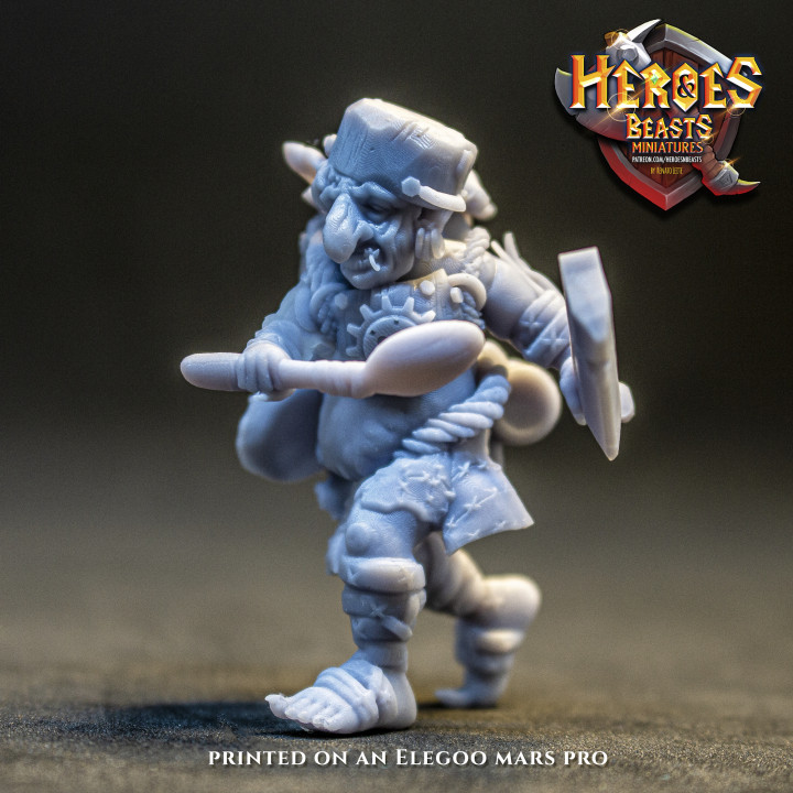 3D Printable Goblin Cook by Heroes and Beasts