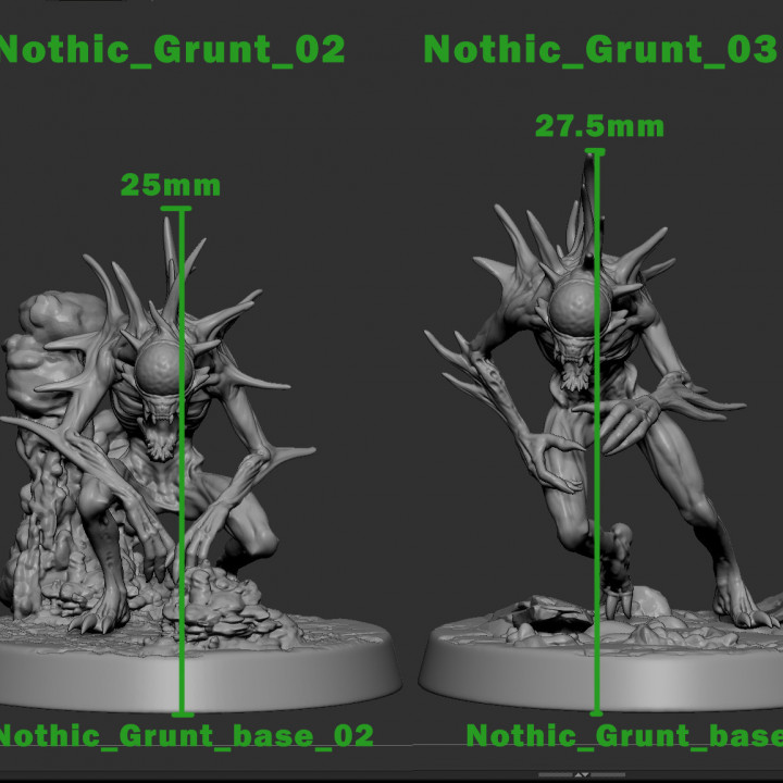 3D Printable Nothic Grunt Collection (4 variations) by Mini Monster Mayhem