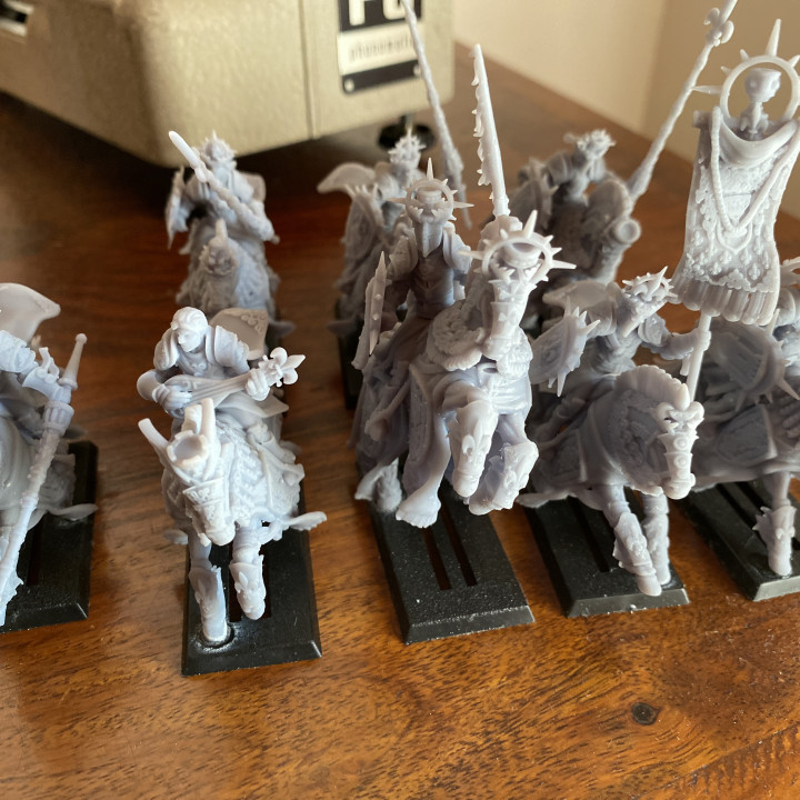 3D Print of GRAIL KNIGHTS WITH COMMAND GROUP (SPEAR AND FLAMING SWORD ...