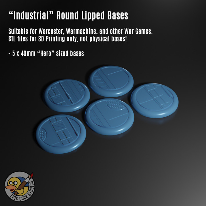 3D Printable 40mm Industrial / Sci-Fi Miniature Bases for Warcaster ...