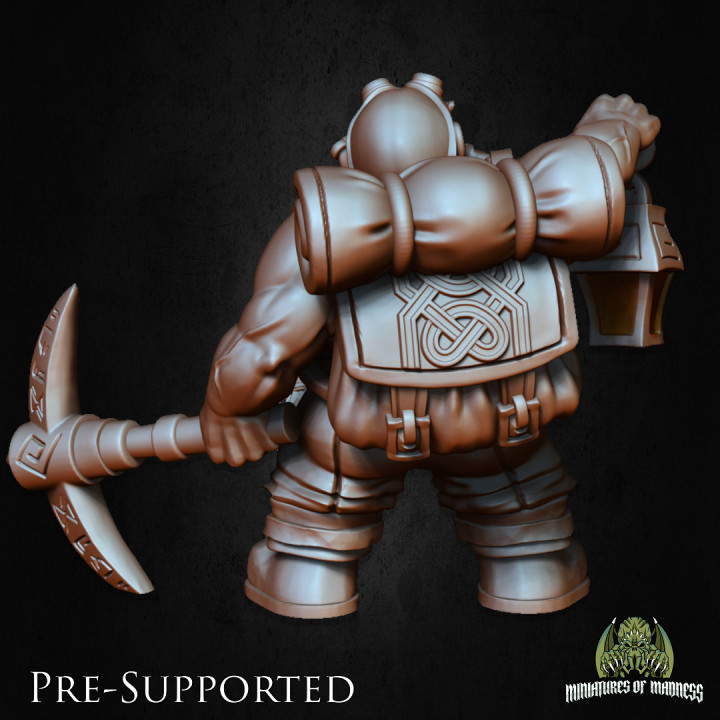 3D Printable Rufus Breakrock [PRE-SUPPORTED] Dwarf Miner by Miniatures ...