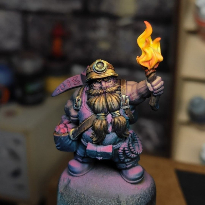3D Print of Baldur The Adventurer [PRE-SUPPORTED] Dwarf Miner by ...