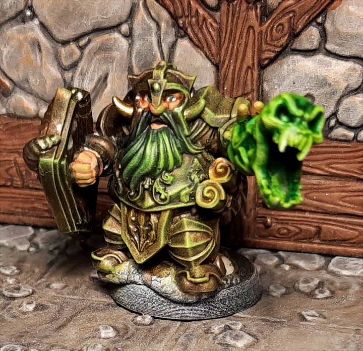 3D Printable Ordain The Insane [PRE-SUPPORTED] Dwarf Warlock by Miniatures of Madness