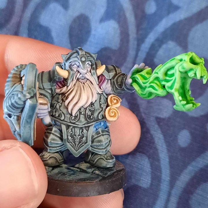 3D Print of Ordain The Insane [PRE-SUPPORTED] Dwarf Warlock by Gaddok