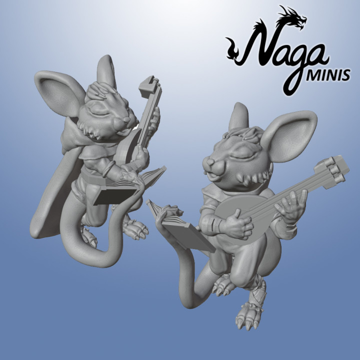 3D Printable Male Jerbeen Bard by Naga Minis