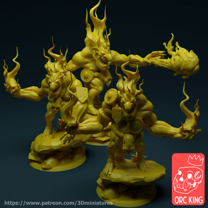 3D Printable Fire Trolls by Orc King Studio