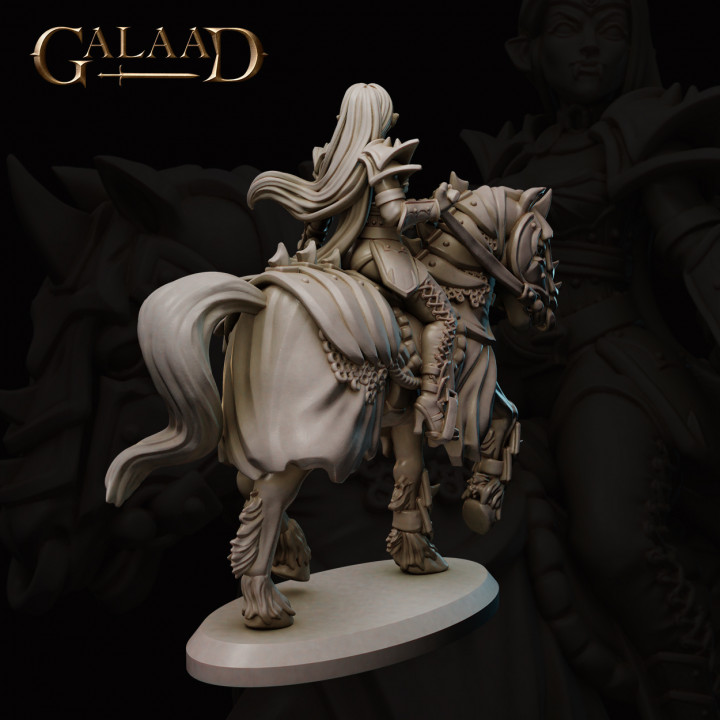 3D Printable Female Vampire Horse Riding by Galaad Miniatures