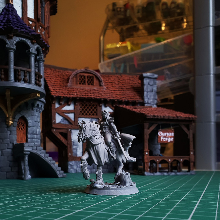 3D Printable Female Vampire Horse Riding by Galaad Miniatures