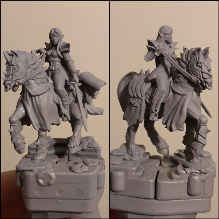 3D Printable Female Vampire Horse Riding by Galaad Miniatures