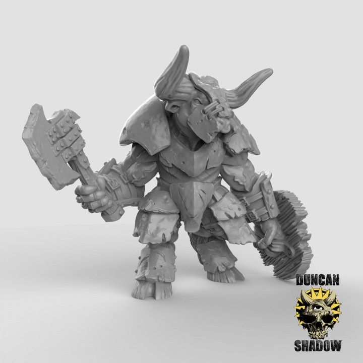 3D Printable Minotaur Doom Bull (Multi weapon options) by Duncan Shadow