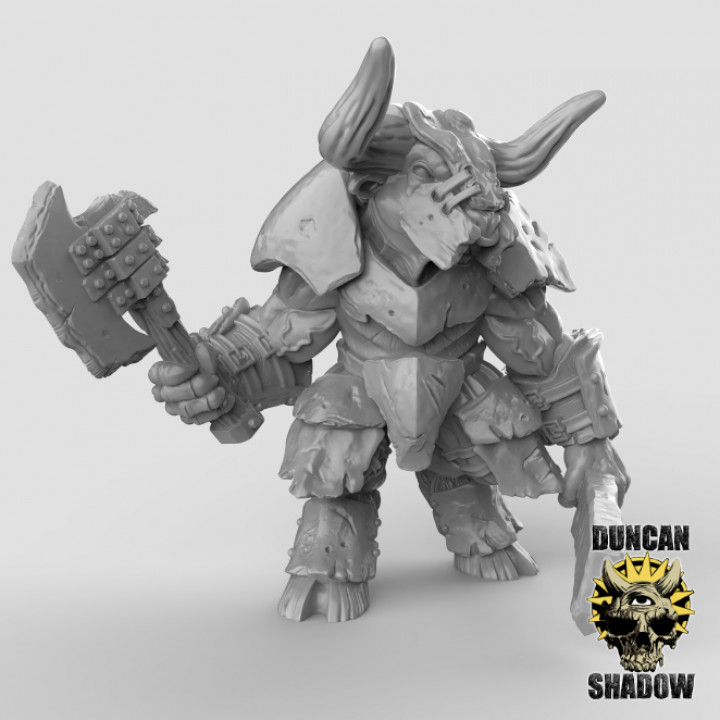 3D Printable Minotaur Doom Bull (Multi weapon options) by Duncan Shadow